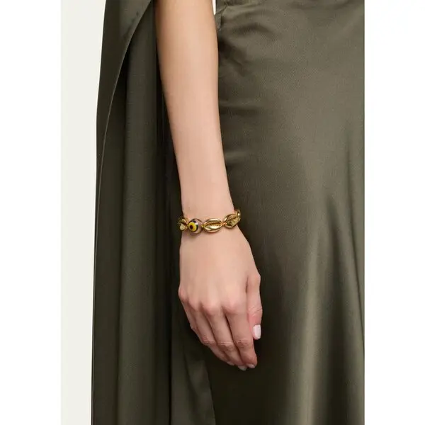 Tohum Design Concha Large Puka Bracelet Gold