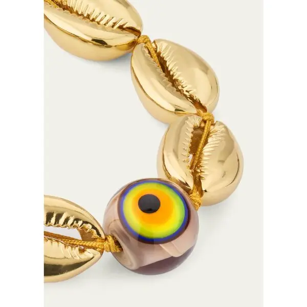 Tohum Design Concha Large Puka Bracelet Gold