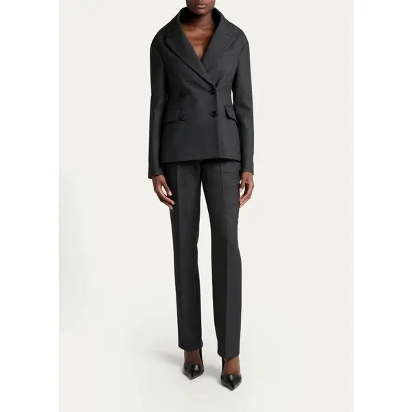 Balenciaga Stola Wool Houndstooth Jacket