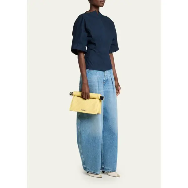 Jacquemus La Pochette Rond Carre Rolled Clutch Bag