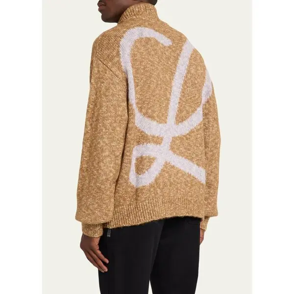 Loewe Oversized Monogram Full-zip Knit Cardigan - Beige