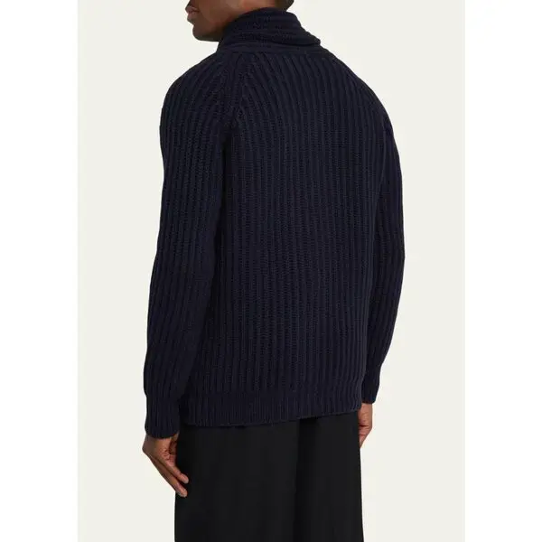 Anderson & Sheppard Rib-knit Cashmere Cardigan