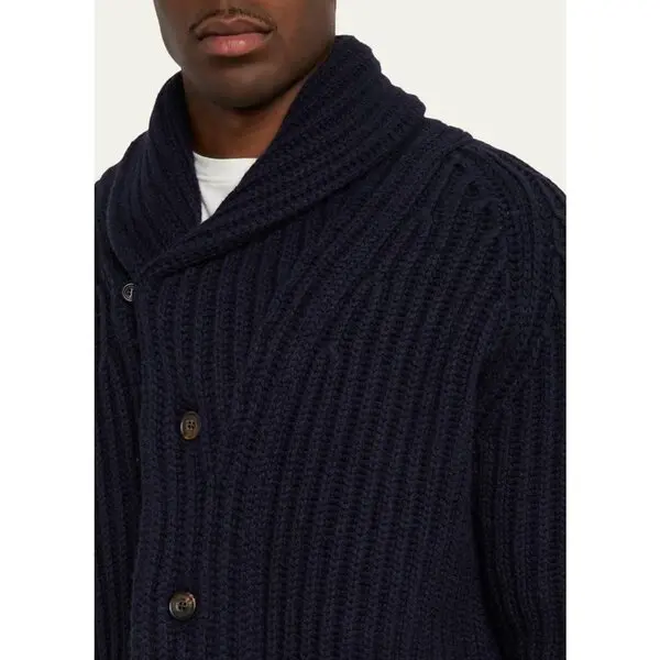 Anderson & Sheppard Rib-knit Cashmere Cardigan