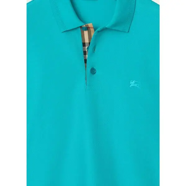 Burberry Check-placket Slim Fit Cotton Polo Shirt