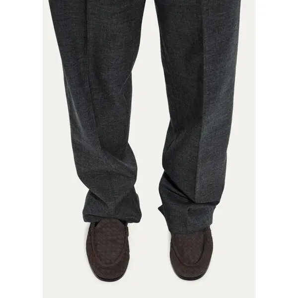 Bottega Veneta Silenzio Intrecciato Suede Moc-toe Loafers - Brown