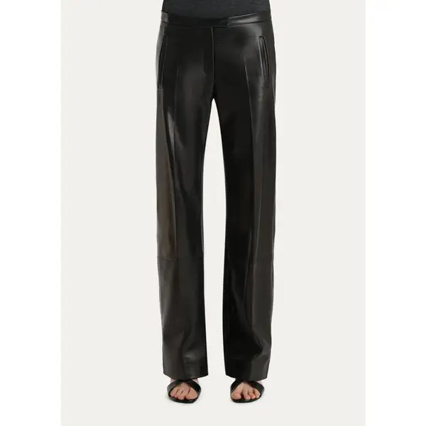 Khaite Miles Leather Straight-leg Pants