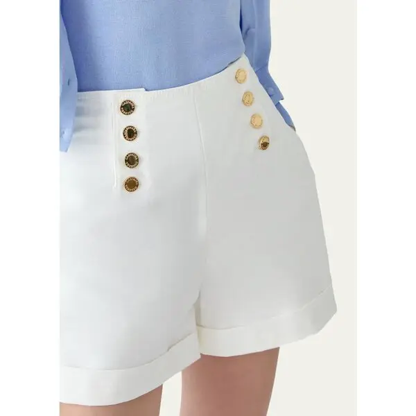 Carolina Herrera High-rise Button-front Sailor Shorts