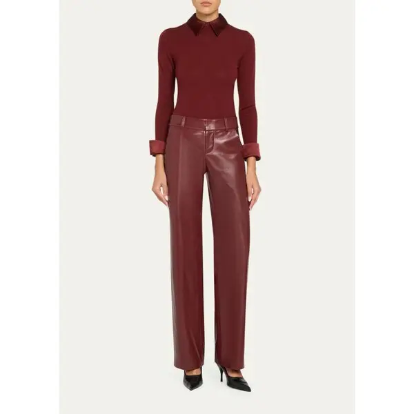 Alice + Olivia Porla Removable-collar Merino Wool Sweater - Cognac