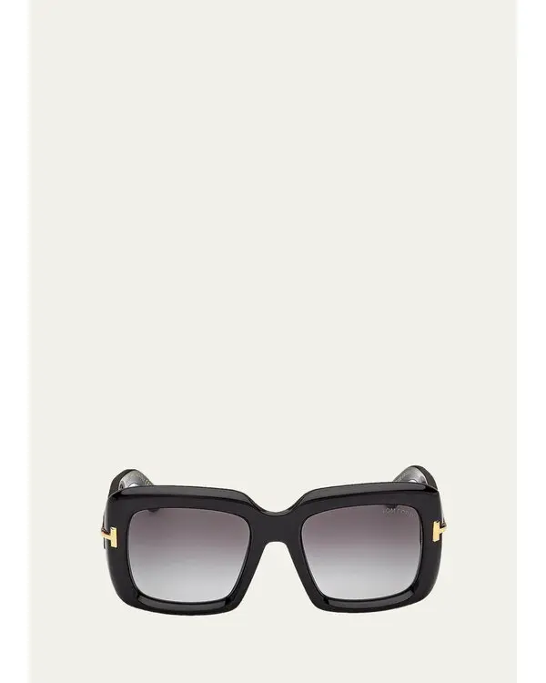 TOM FORD Icon 53mm Acetate Square Sunglasses - Black