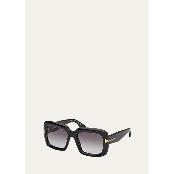 TOM FORD Icon 53mm Acetate Square Sunglasses - Black