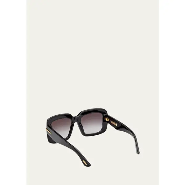 TOM FORD Icon 53mm Acetate Square Sunglasses - Black
