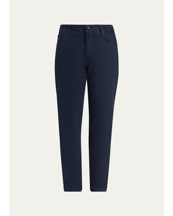 Kiton Straight Leg Cotton-stretch Five-pocket Pants - Camel