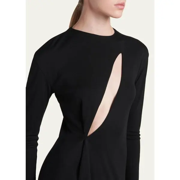 TOM FORD Slash Cutout Long-sleeve Crepe Jersey Maxi Dress