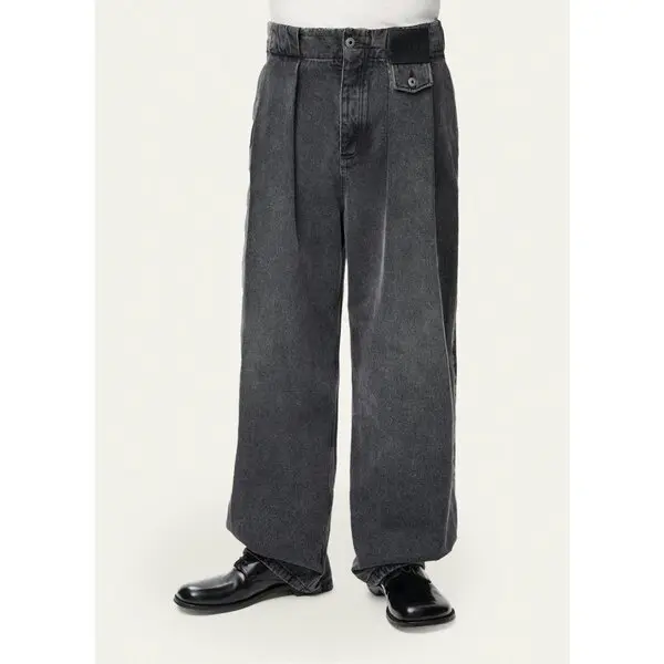 Loewe Leather Label Baggy-fit Pleated Jeans