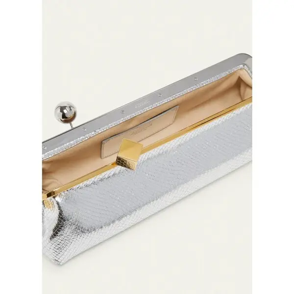 Jacquemus La Pochette Salon Snakeskin-embossed Leather Clutch Bag