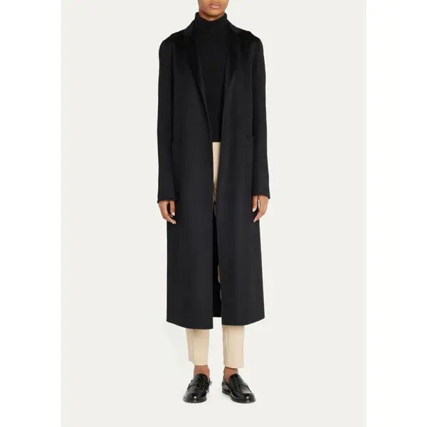 Adam Lippes Zibelline Open-front Cashmere Midi Coat - Black