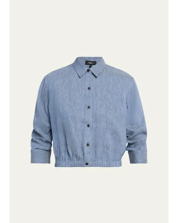 Theory Cropped Button-front Shirt