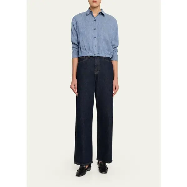 Theory Cropped Button-front Shirt