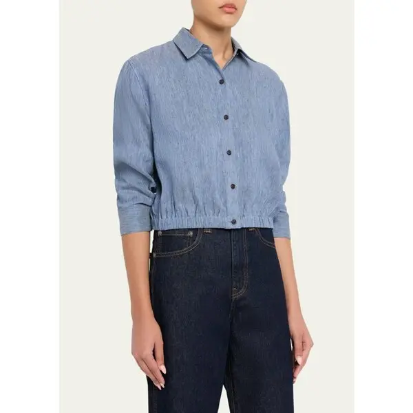 Theory Cropped Button-front Shirt