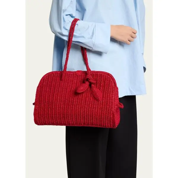 Jacquemus Le Turismo Raffia Top-handle Bowler Bag