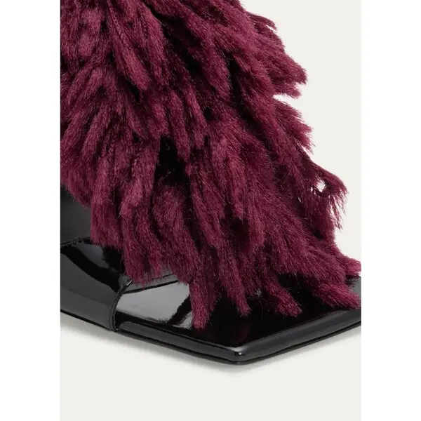 Givenchy 95mm Pompom Patent Leather Sandals - Deep Red