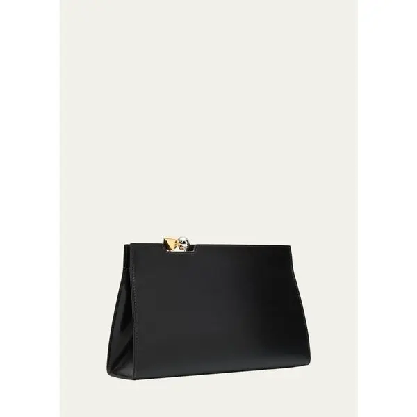 Jacquemus Le Salon Rond Carre Leather Clutch Bag