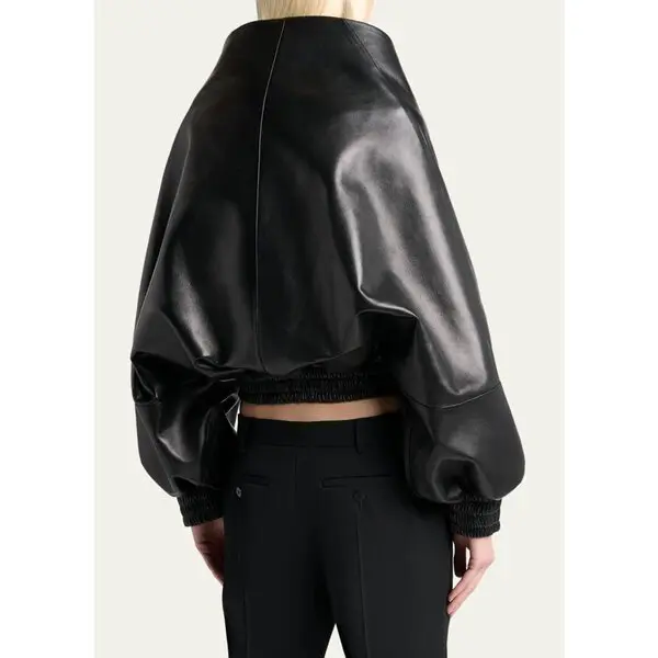 Balenciaga Structured Leather Wrap Jacket