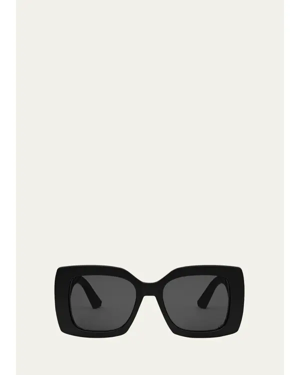 Dior Very S1i Openwork Acetate Square Sunglasses - Shiny Blacksmoke