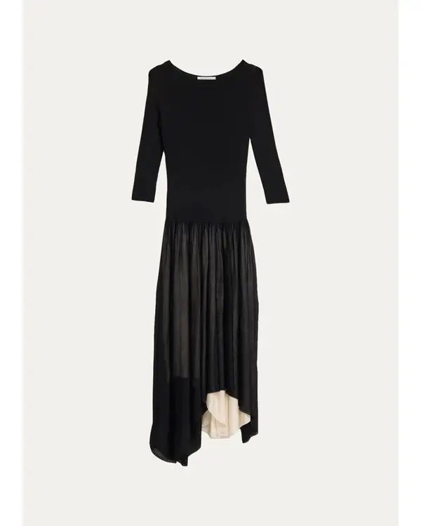 Maria Mcmanus Boat-neck Colorblock Midi Dress