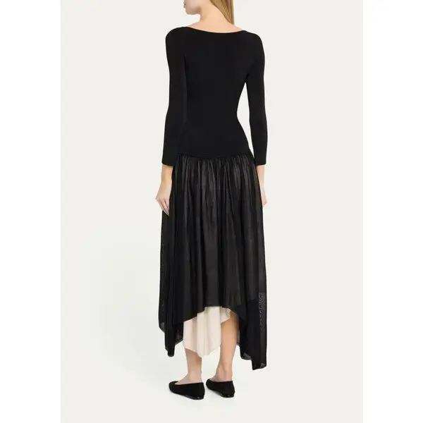 Maria Mcmanus Boat-neck Colorblock Midi Dress