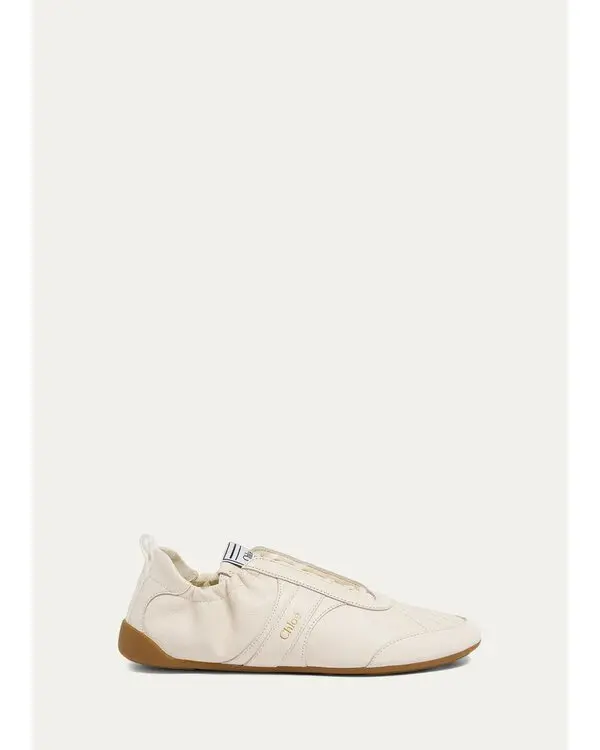 Chloé Kick Leather Low-top Sneakers - Eggshell