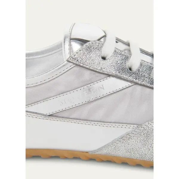 Alexander McQueen Boxe Low-top Leather Sneakers - Silver