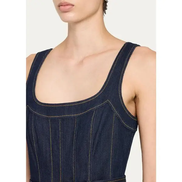 Cinq À Sept Cambree Belted Denim Midi Dress