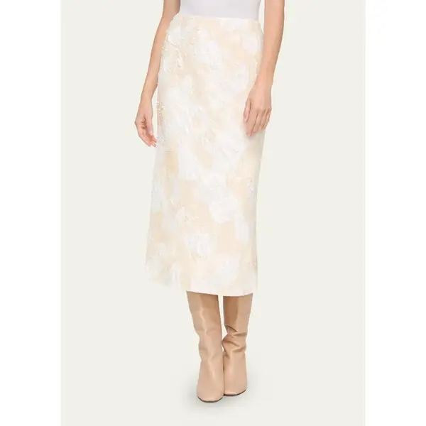 Lafayette 148 New York Straight Sequin Midi Skirt