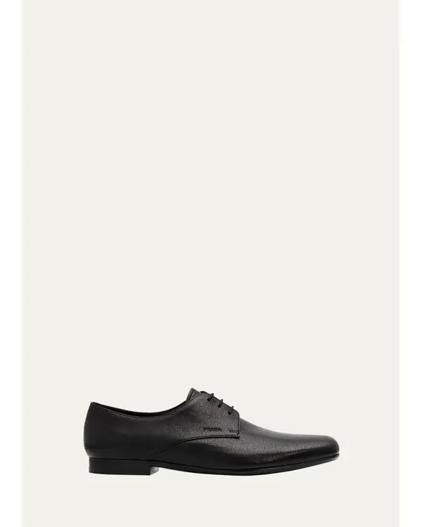 Prada Toblach Grained Leather Derby Shoes