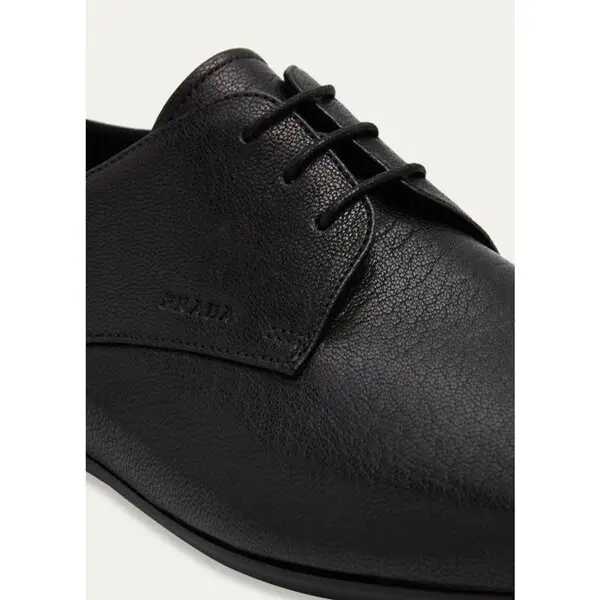 Prada Toblach Grained Leather Derby Shoes