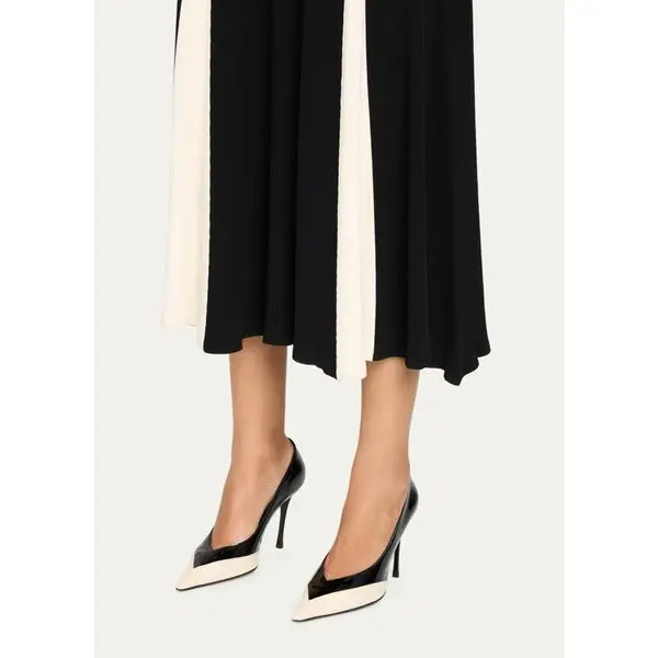 FERRAGAMO 95mm Yasmin Two-tone Patent Leather Pumps