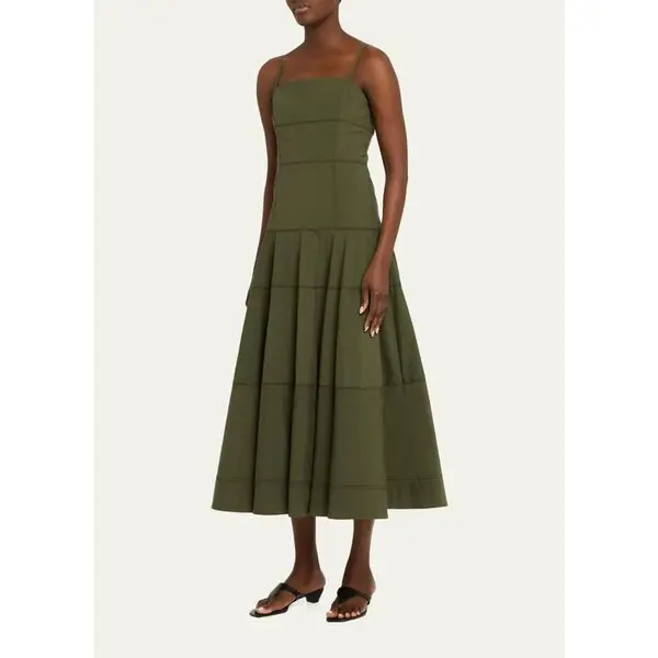 Veronica Beard Ilona Tiered Faille Midi Dress