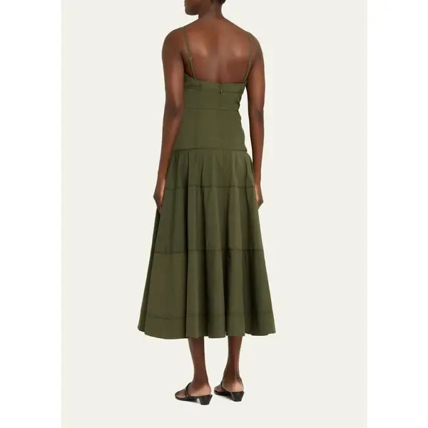 Veronica Beard Ilona Tiered Faille Midi Dress