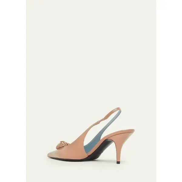 Valentino Garavani 85mm Coeur Vlogo Leather Slingback Pumps - Red
