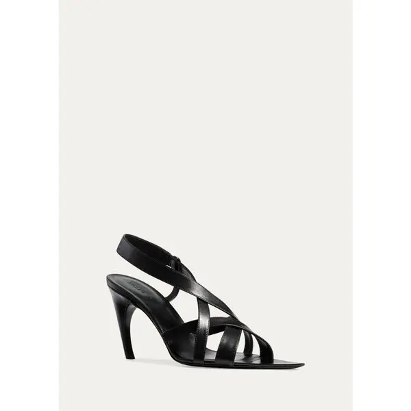 Khaite Sadie 85mm Multi-strap Leather Sandals - Black