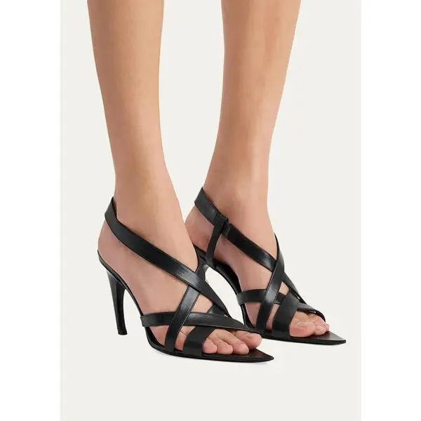 Khaite Sadie 85mm Multi-strap Leather Sandals - Black