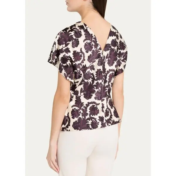Veronica Beard Redgrave Damask Blouse - Ecru Multi