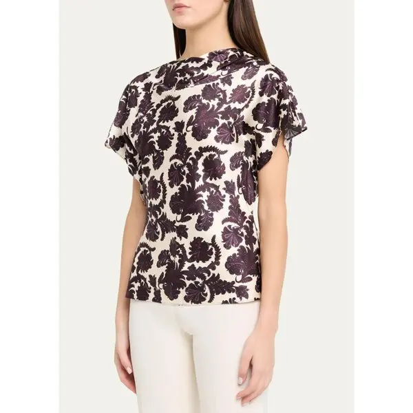 Veronica Beard Redgrave Damask Blouse - Ecru Multi