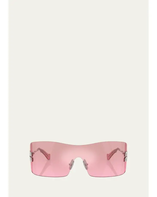 Miu Miu 144mm Shield Sunglasses - Silver
