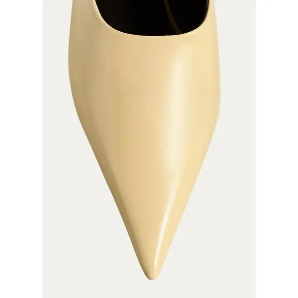 Khaite Colleen 75mm Glazed Leather Pumps - Butter