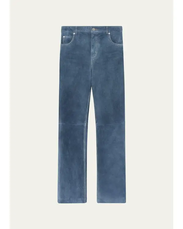 Loewe Suede Goatskin Straight-leg Trousers