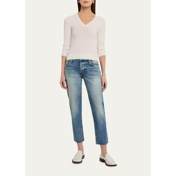 Moussy Vintage Waverly Raw-hem Ankle Jeans
