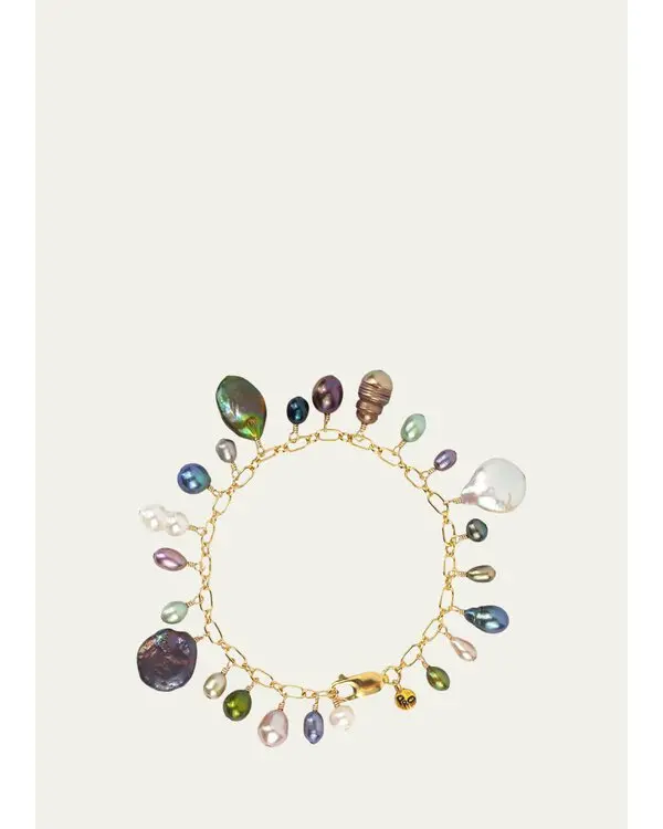 PRESLEY OLDHAM Compost Bracelet With Multicolor Pearls - Yellow