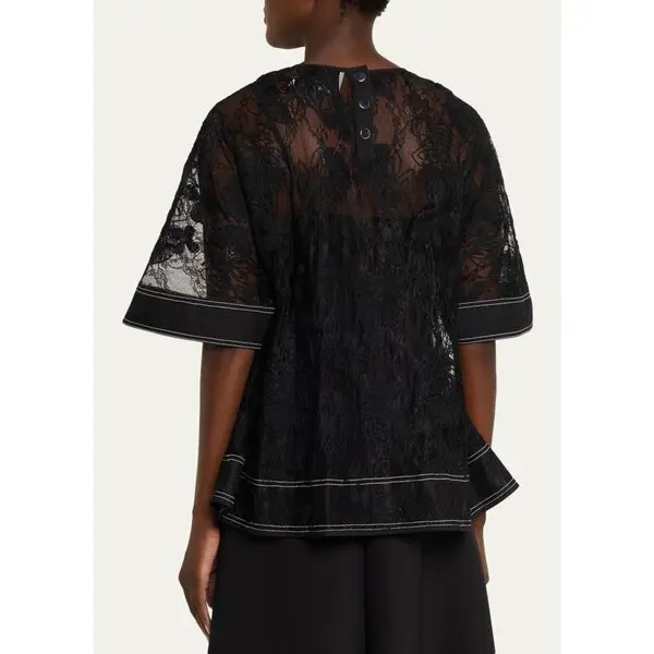 3.1 Phillip Lim Floral Lace Diional Blouse